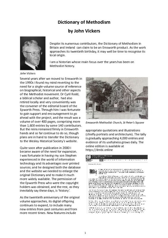 Dictionary of Methodism · Emsworth Museum